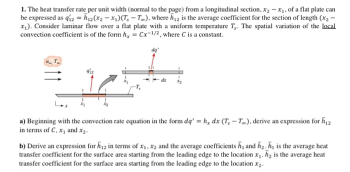 Solved 1 The Heat Transfer Rate Per Unit Width Normal To Chegg