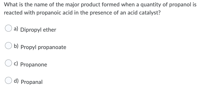 Solved What is the name of the major product formed when a | Chegg.com