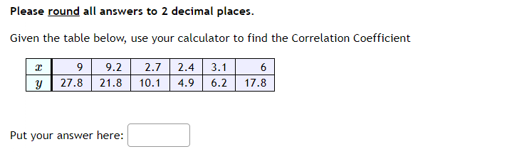Solved Please round all answers to 2 ﻿decimal places.Given | Chegg.com