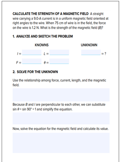 Solved CALCULATE THE STRENGTH OF A MAGNETIC FIELD A straight | Chegg.com