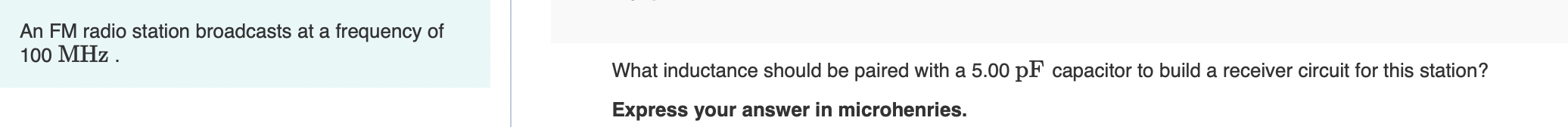 Solved An FM radio station broadcasts at a frequency of | Chegg.com