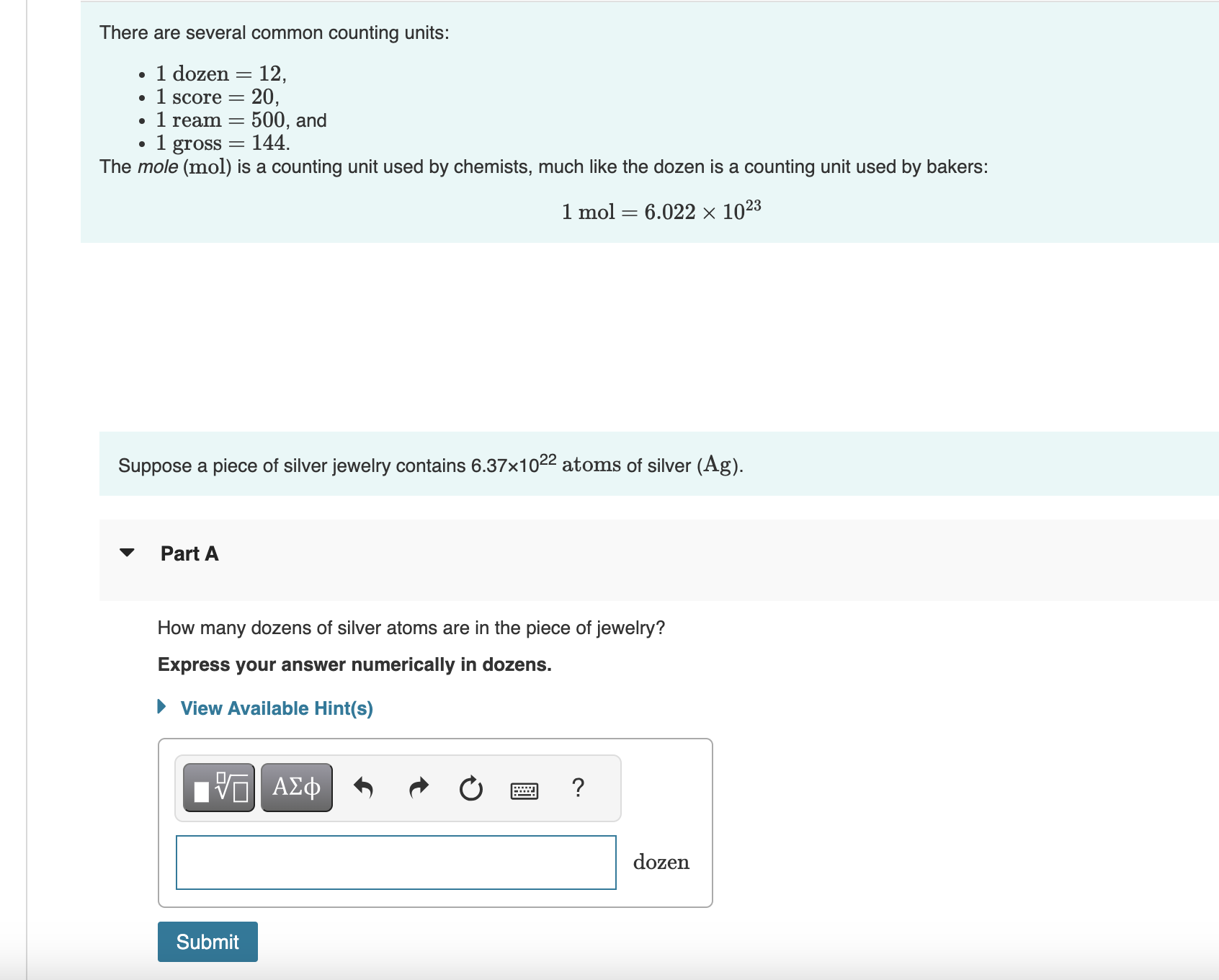 Solved There are several common counting units:1 ﻿dozen | Chegg.com