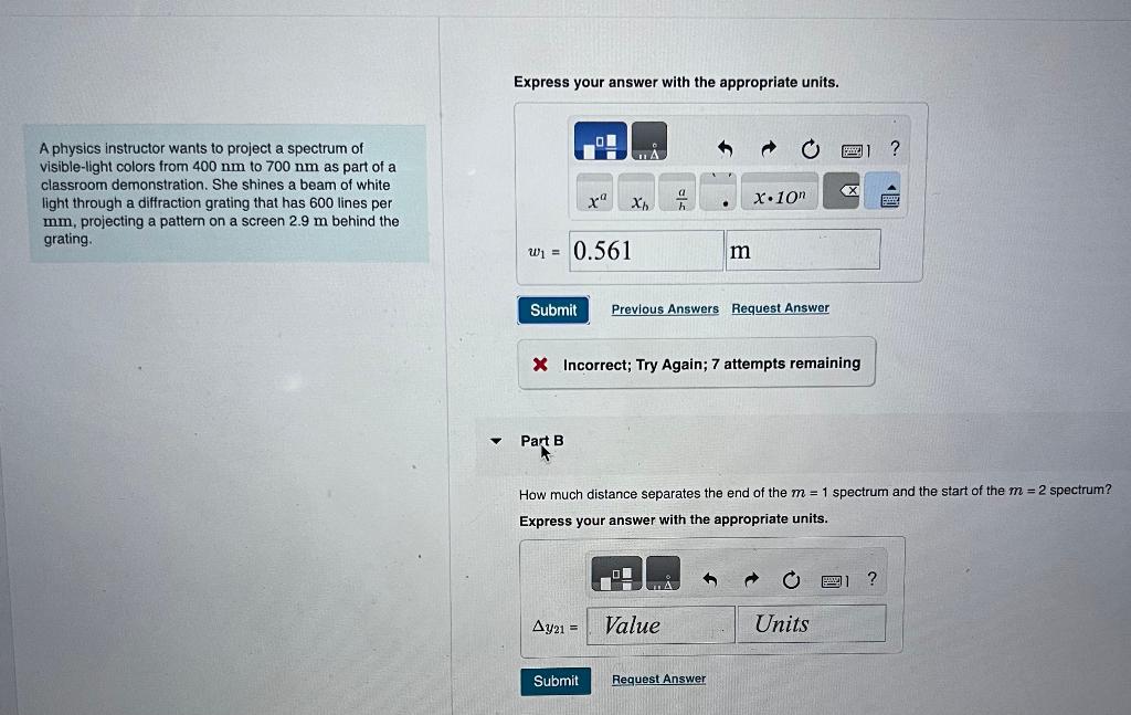 Solved A diffraction grating with 600 lines per mm is | Chegg.com