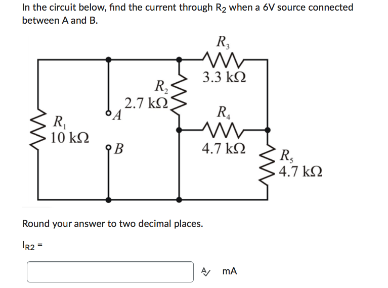 Solved In the circuit below, find the current through R2 | Chegg.com