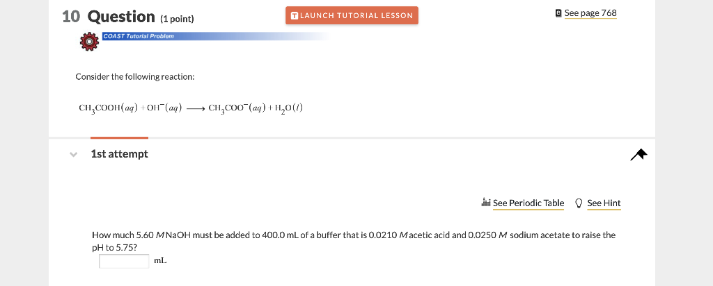 Solved 10 Question (1 point) LAUNCH TUTORIAL LESSON @ See | Chegg.com