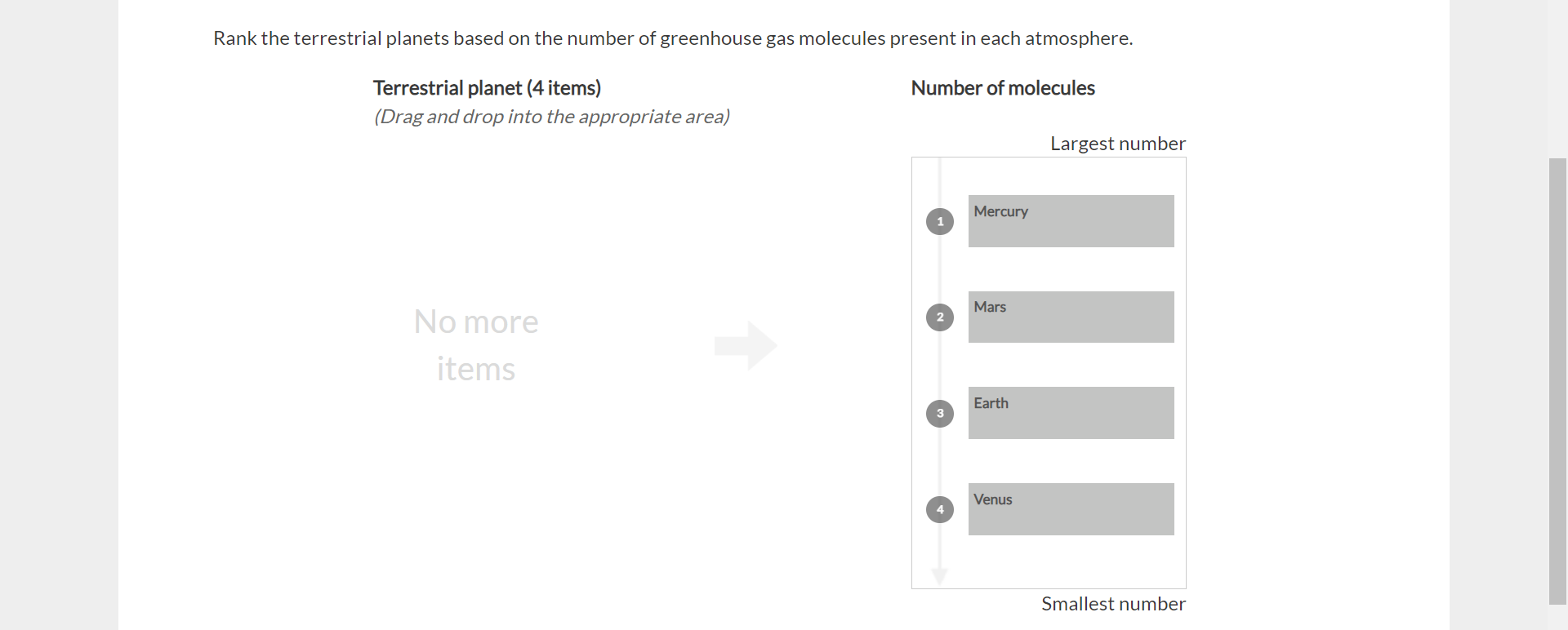 Solved Rank the terrestrial planets based on the number of | Chegg.com