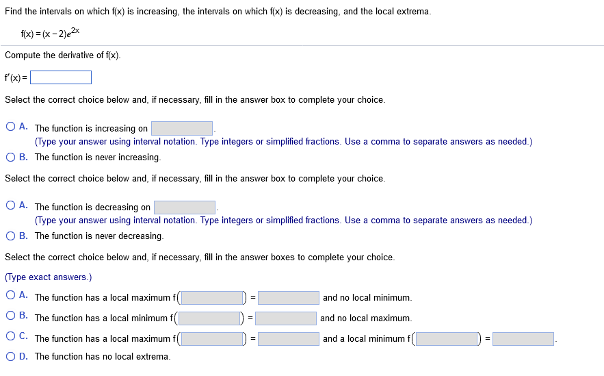 Solved Find the intervals on which f(x) is increasing, the | Chegg.com