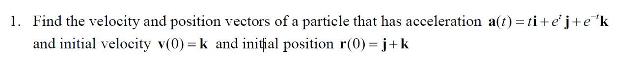 Solved Find the velocity and position vectors of a particle | Chegg.com