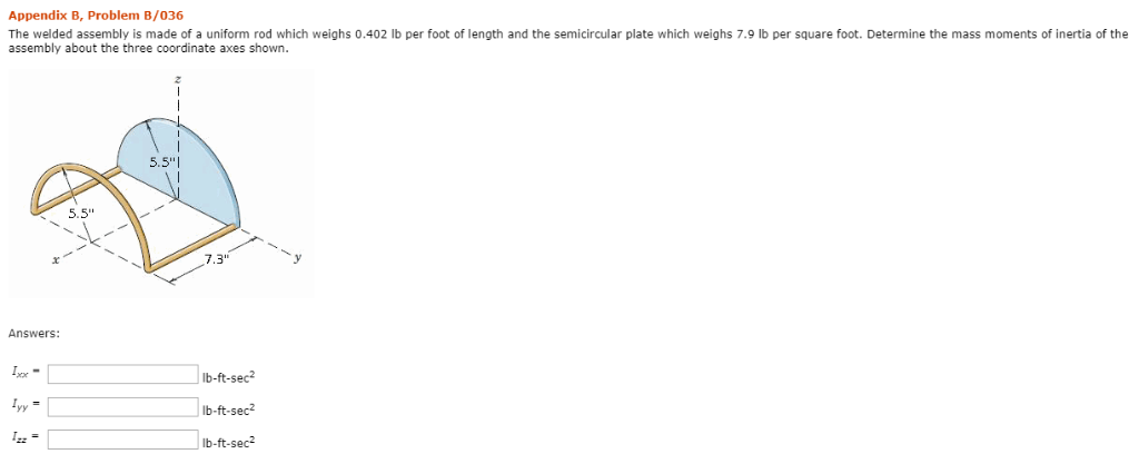 Solved Appendix B, Problem B/036 The welded assembly is made | Chegg.com