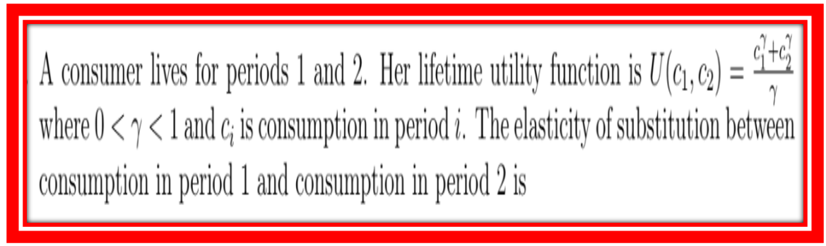 Solved C) = 7 A consumer lives for periods 1 and 2. Her | Chegg.com