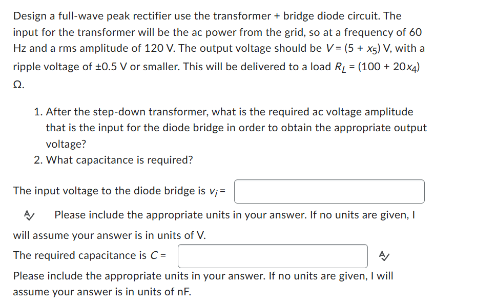 Solved Solve where V = 13 ﻿and RL = 260 | Chegg.com
