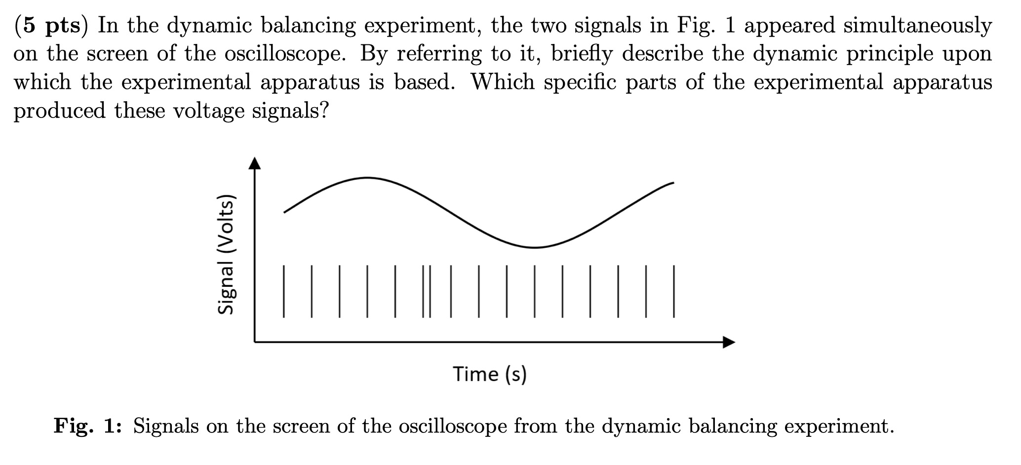 (5 pts) In the dynamic balancing experiment, the two | Chegg.com