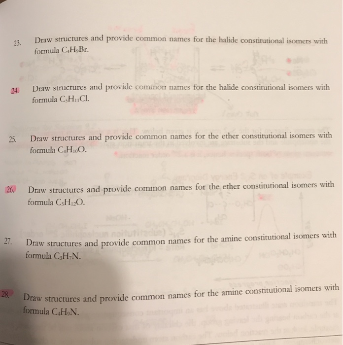 Solved Draw structures and provide common names for the | Chegg.com