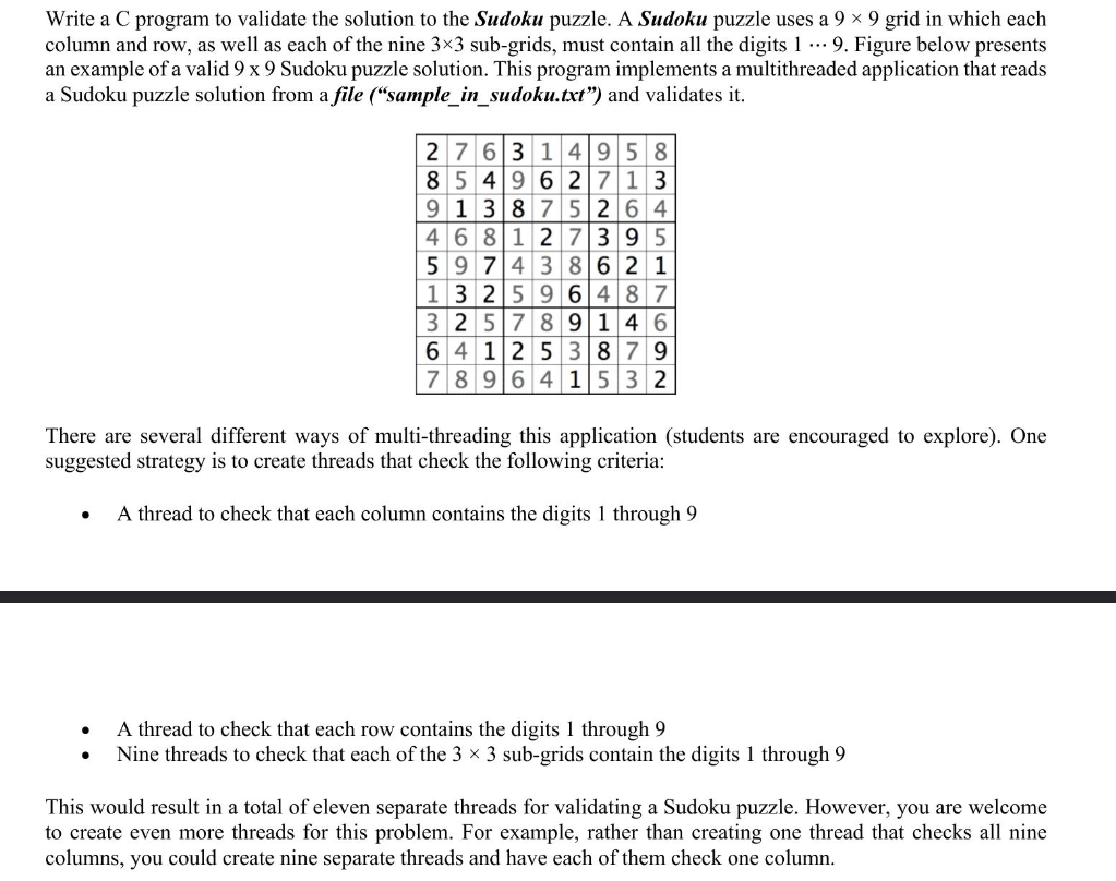 Solved Write a C program to validate the solution to the | Chegg.com