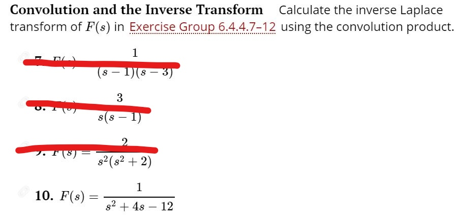 Solved Convolution and the Inverse Transform Calculate the | Chegg.com