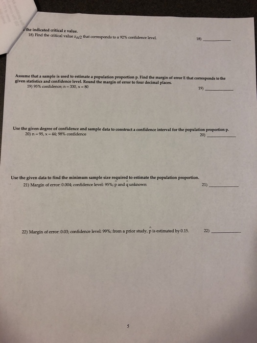 Solved e indicated critical z value. 18) Find the critical | Chegg.com Solved e indicated critical z value. 18) Find the critical | Chegg.com