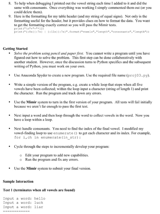 Solved Program Specifications Your program will repeatedly | Chegg.com