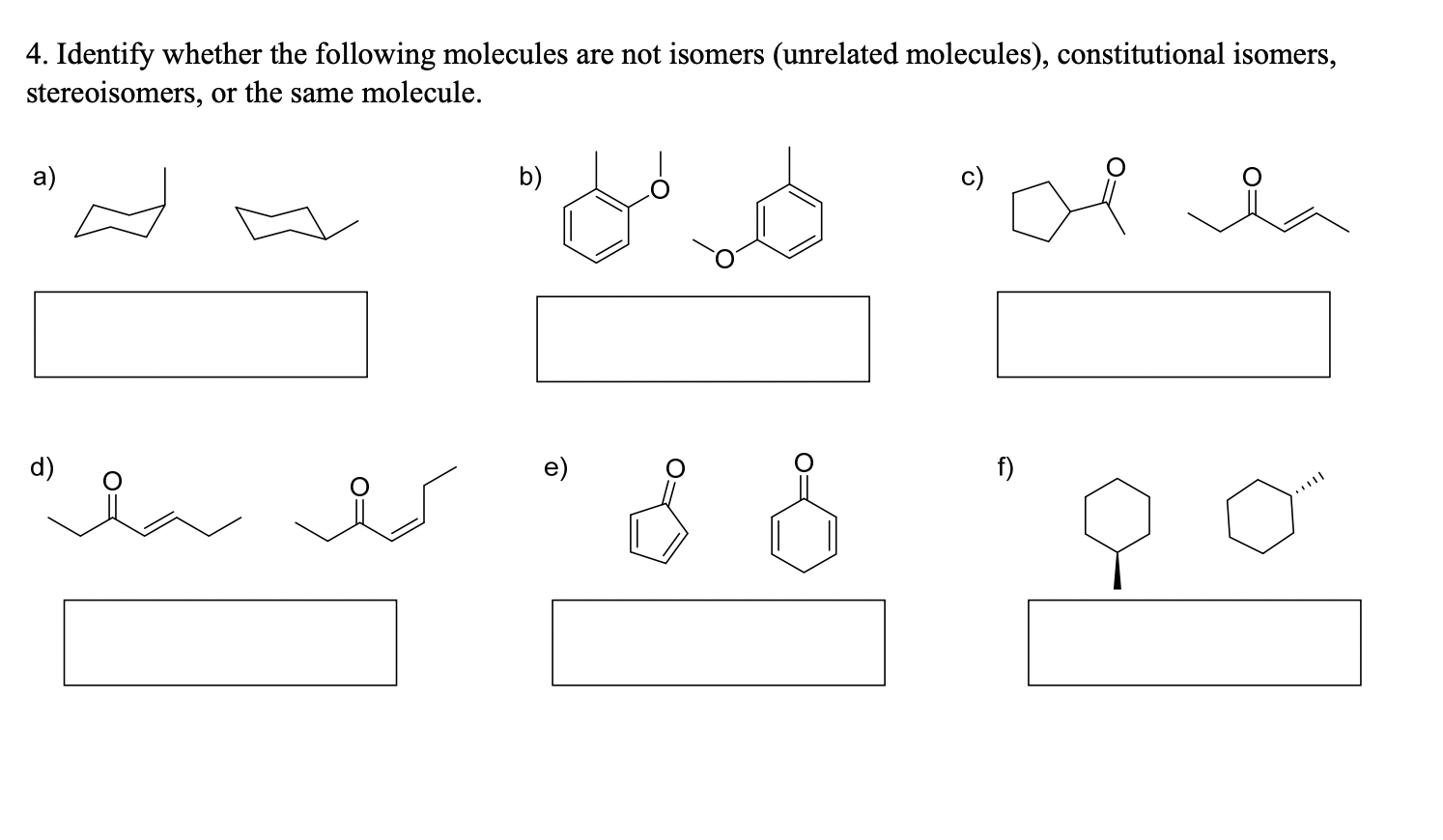 Solved 4. Identify whether the following molecules are not | Chegg.com