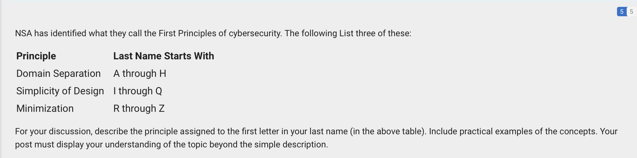 Solved NSA has identified what they call the First | Chegg.com