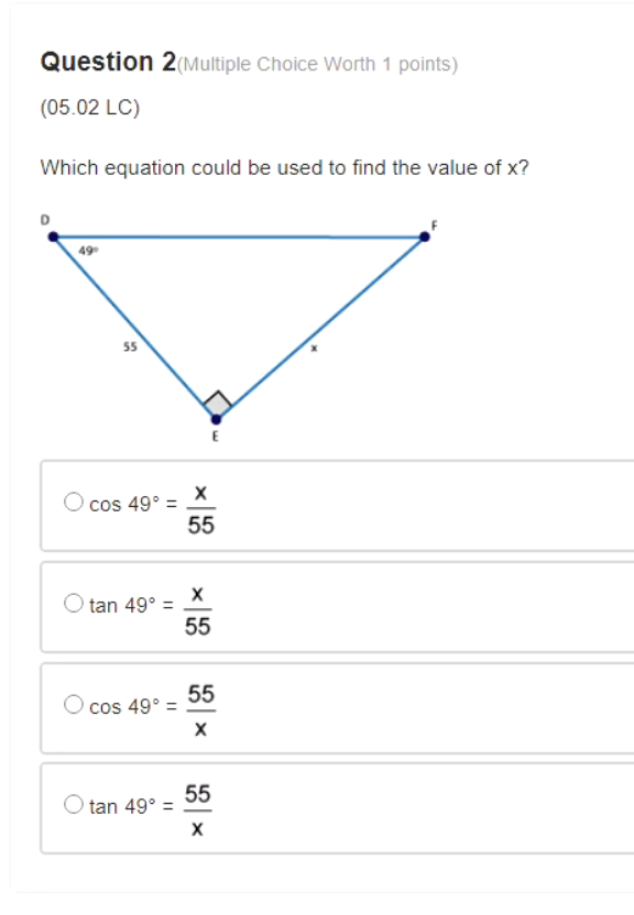 Solved Question 2 Multiple Choice Worth 1 points) (05.02 LC) | Chegg.com