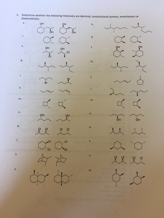 Solved 1. Determine whether the following molecules are | Chegg.com