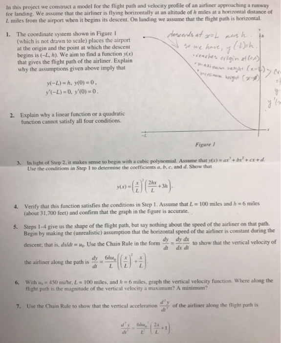 Solved In this project we construct a model for the flight | Chegg.com