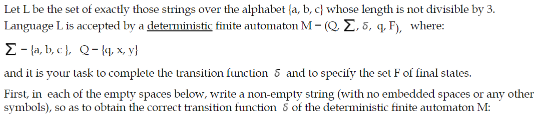 Solved Consider the set L of strings over the alphabet (a, | Chegg.com