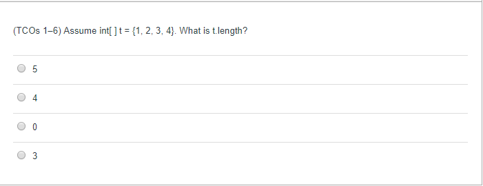Solved (TCOs 1-6) Arguments to methods always appear within | Chegg.com