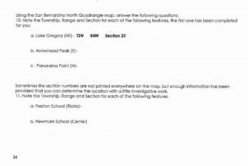 Using the San Bernardino North Quadrangle map, | Chegg.com