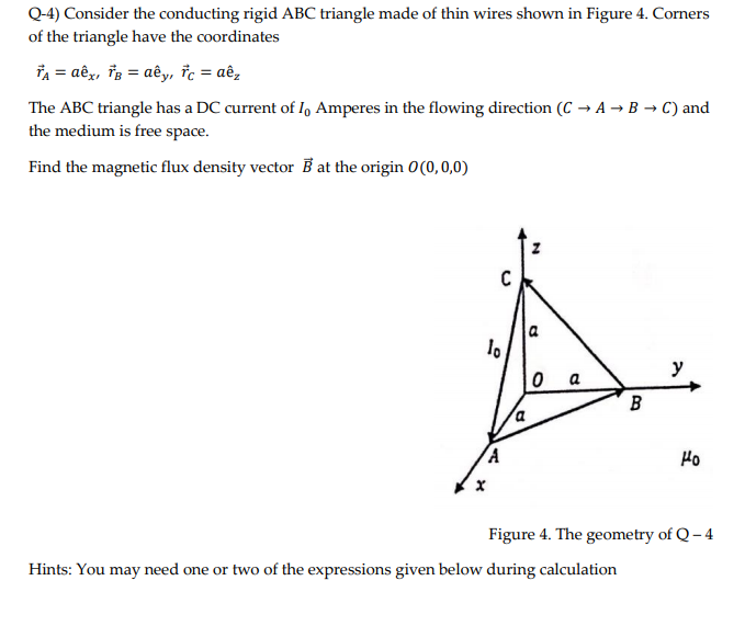 Solved Q-4) Consider the conducting rigid ABC triangle made | Chegg.com