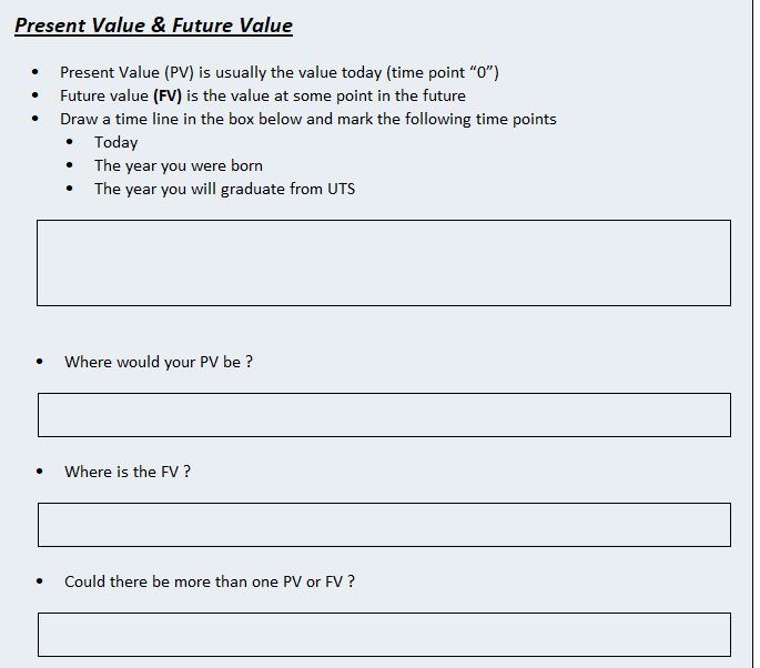 Solved Present Value \& Future Value - Present Value (PV) is | Chegg.com