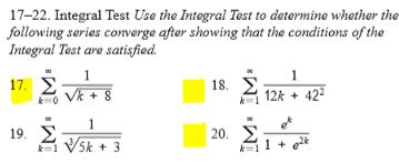 Solved 17-22. Integral Test Use the Integral Test to | Chegg.com