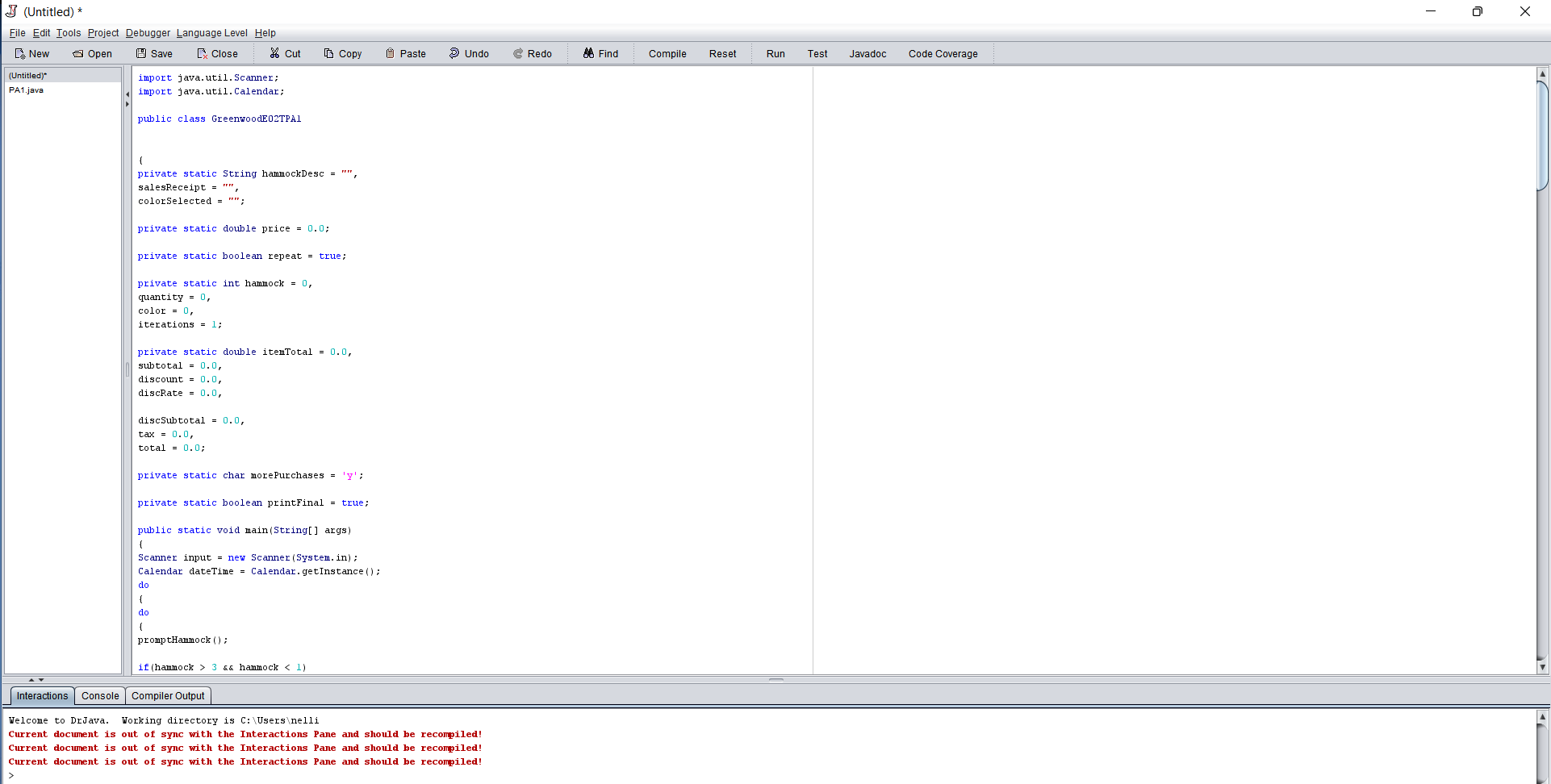 Solved I am having issues running my code. It kept saying | Chegg.com