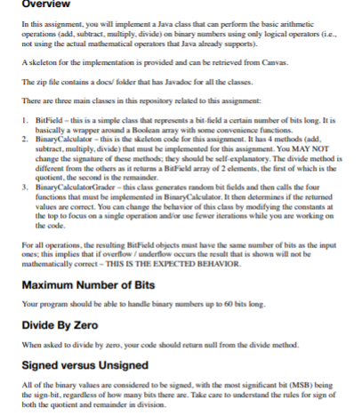 Overview In this assignment you will implementa Java | Chegg.com