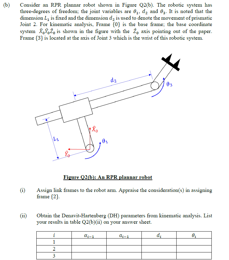 Solved (6) Consider an RPR plannar robot shown in Figure | Chegg.com