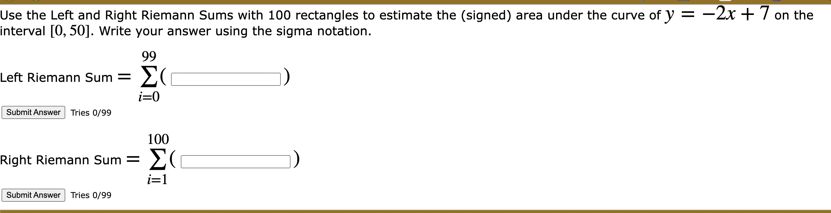 Solved Jse the Left and Right Riemann Sums with 100 | Chegg.com