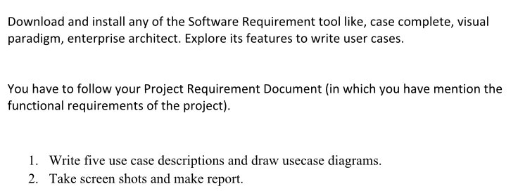 Solved Note : Draw five different usecases diagrams and | Chegg.com