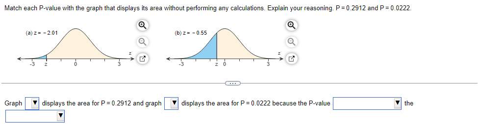Solved latch each P-value with the graph that displays its | Chegg.com