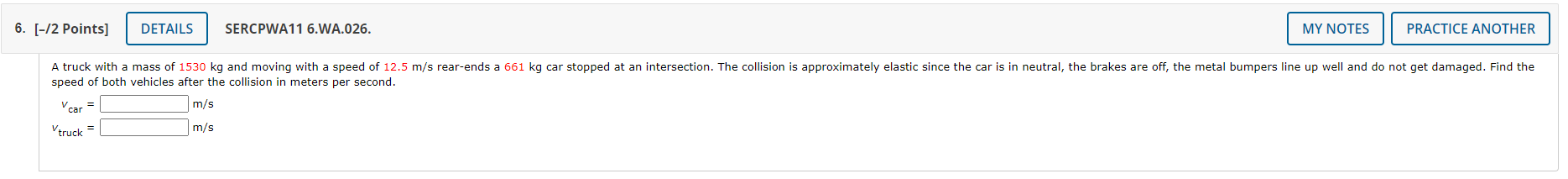 Solved speed of both vehicles after the collision in meters | Chegg.com