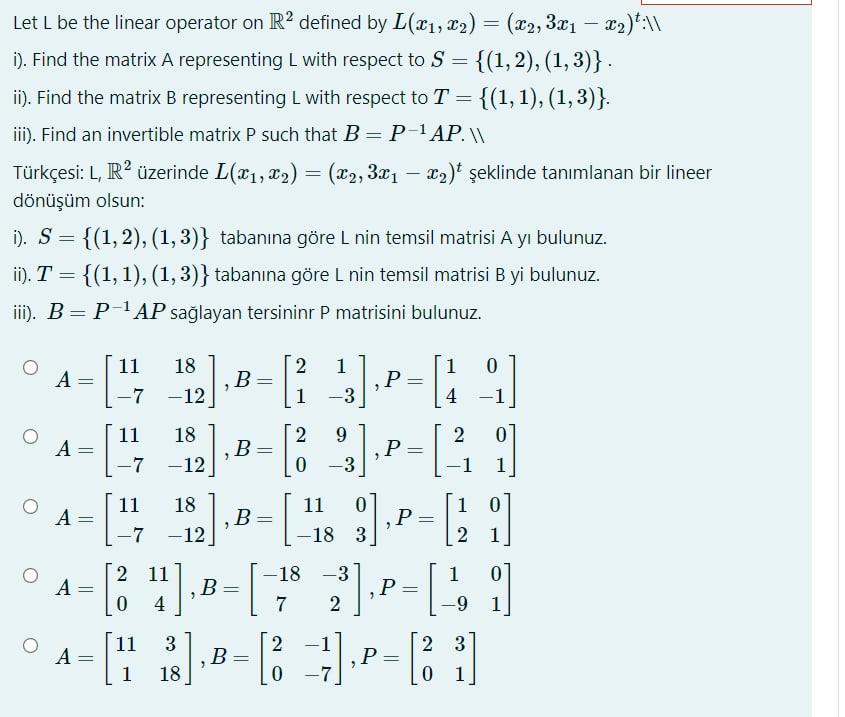 Solved Let L be the linear operator on R2 defined by | Chegg.com