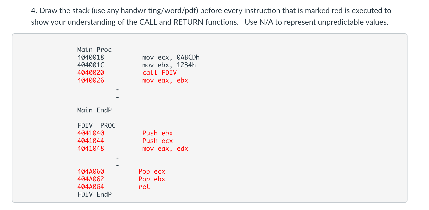 Solved 4 Draw The Stack Use Any Handwriting Word Pdf