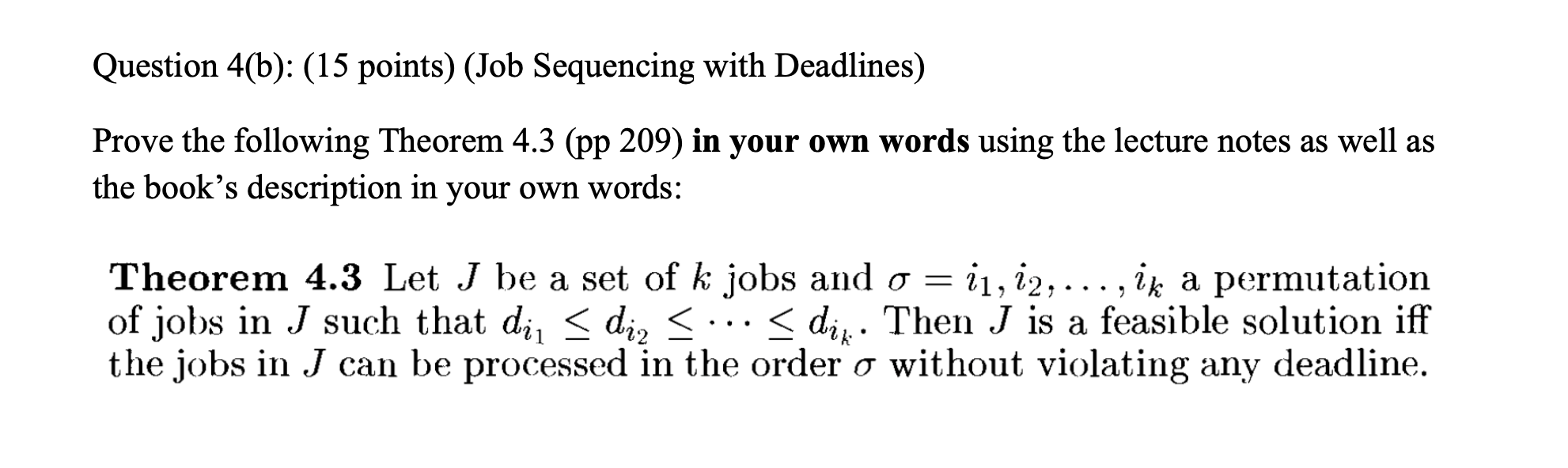 Question 4: (10 points) (Chapter 4, pp. 208, Job | Chegg.com