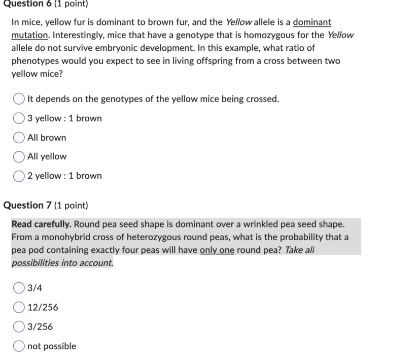 Solved In mice, yellow fur is dominant to brown fur, and the | Chegg.com