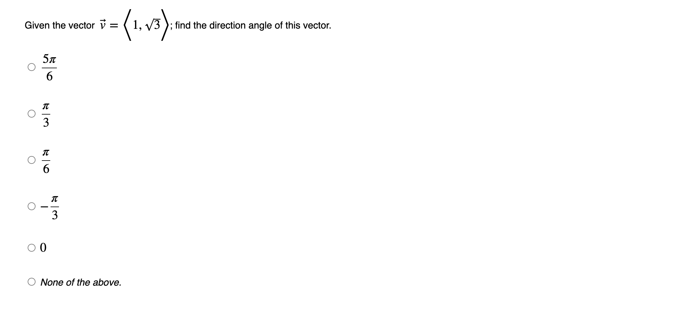 Solved Given the vector v= 1,3 ; find the direction angle of | Chegg.com