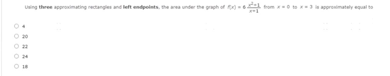 Solved Using three approximating rectangles and left | Chegg.com
