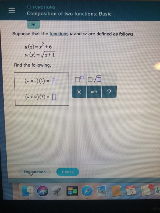 Solved O FUNCTIONS Composition of two functions: Basic | Chegg.com