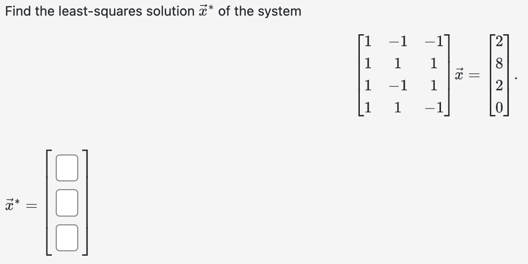 Solved Find the least-squares solution x∗ of the system | Chegg.com