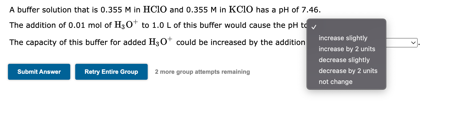 Solved A buffer solution that is 0.355M in HClO and 0.355M | Chegg.com