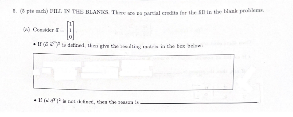 Solved 5. (5 pts each) FILL IN THE BLANKS. There are no | Chegg.com