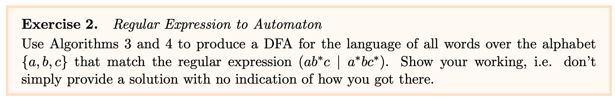 Solved Exercise 2. Regular Expression to Automaton Use | Chegg.com